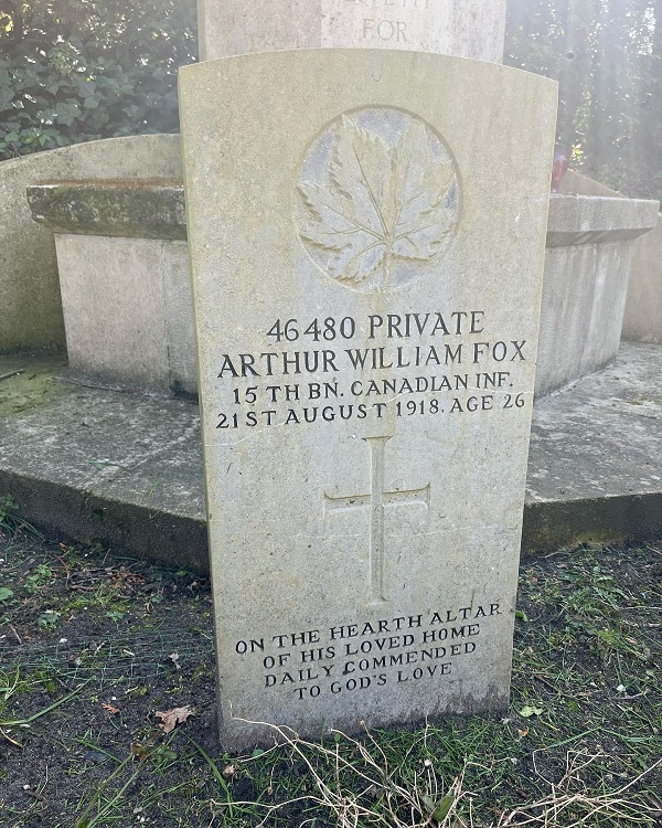 Private Arthur William Fox | Soldiers | Great War | CEFRG